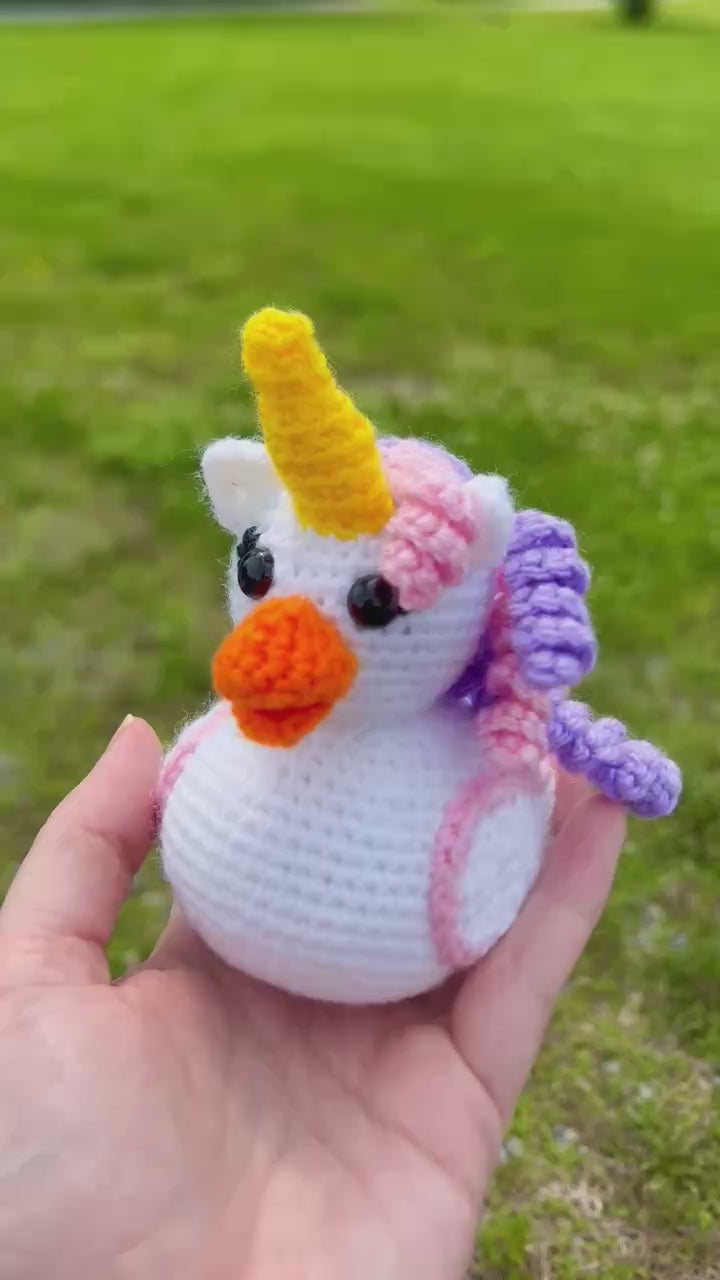 The Diva Unicorn Duck Handmade Crochet Unicorn Duck - 4" "The Quackico ...
