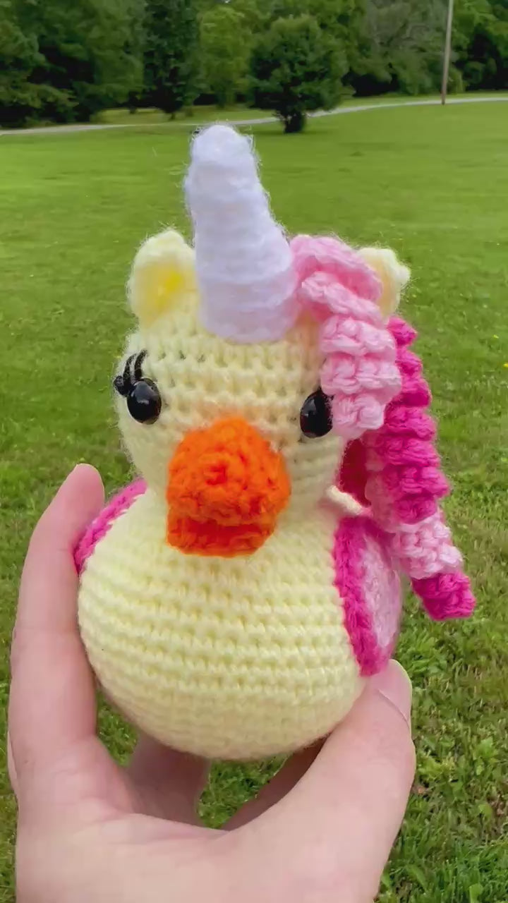 The Diva Unicorn Duck Handmade Crochet Unicorn Duck - 4" "The Quackico ...